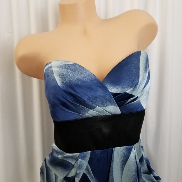 BCBGMaxAzria | Dresses | Bcbgmaxazria Silk Woven Draped Strapless Dress ...